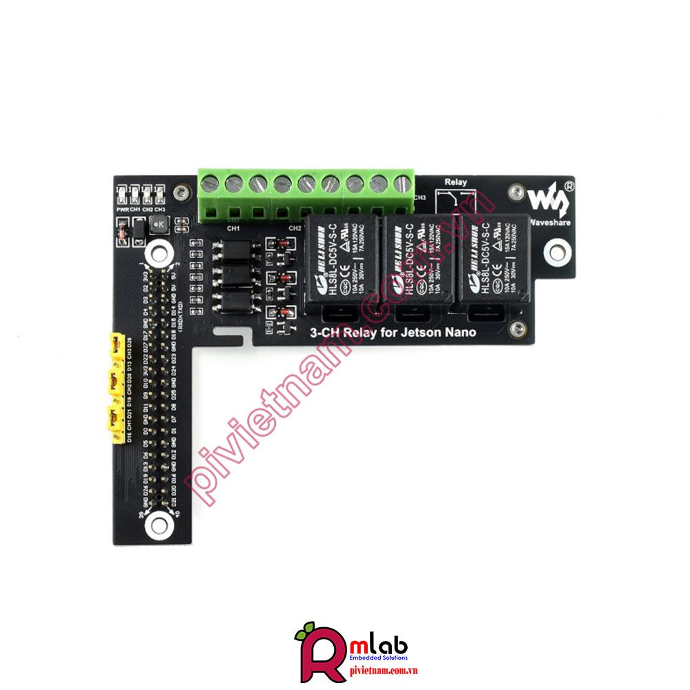 Module Relay 3 kênh dành cho NVIDIA Jetson Nano, Optocoupler Isolation - Waveshare